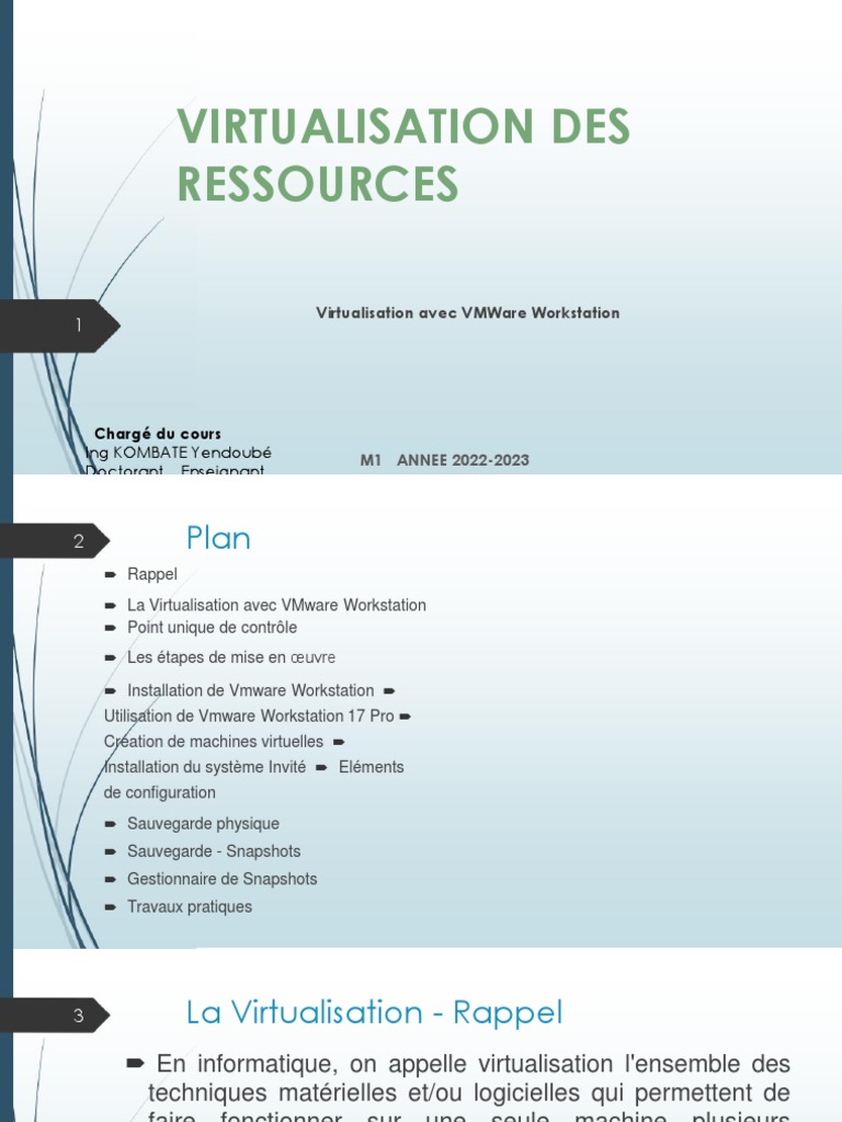 COURS DE VIRTUALISATION - Chap2-Vmware Workstation | PDF