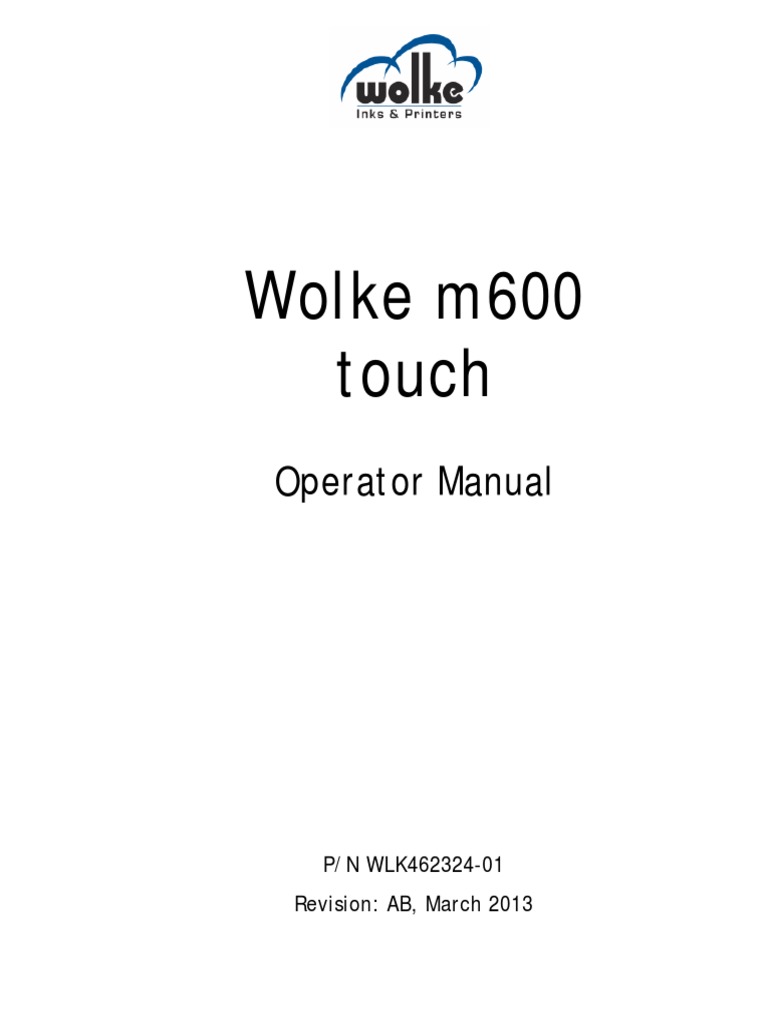 Wolke m600 Operator Manual | PDF | Printer (Computing) | Electrical Connector
