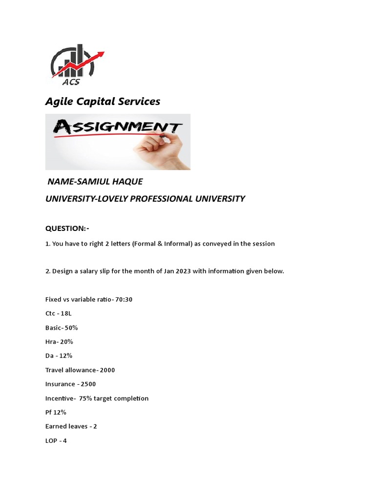 Agile Capital Services | PDF