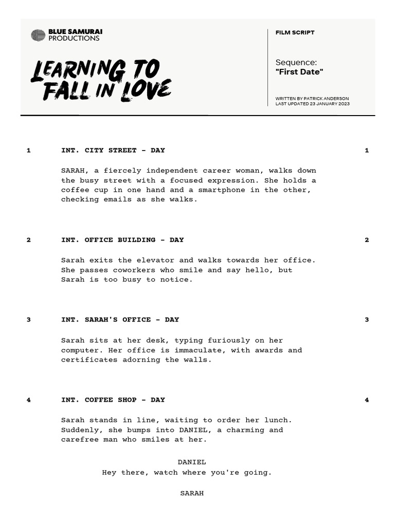 TV & Film Script Professional Doc in Black and White Agnostic Style | PDF