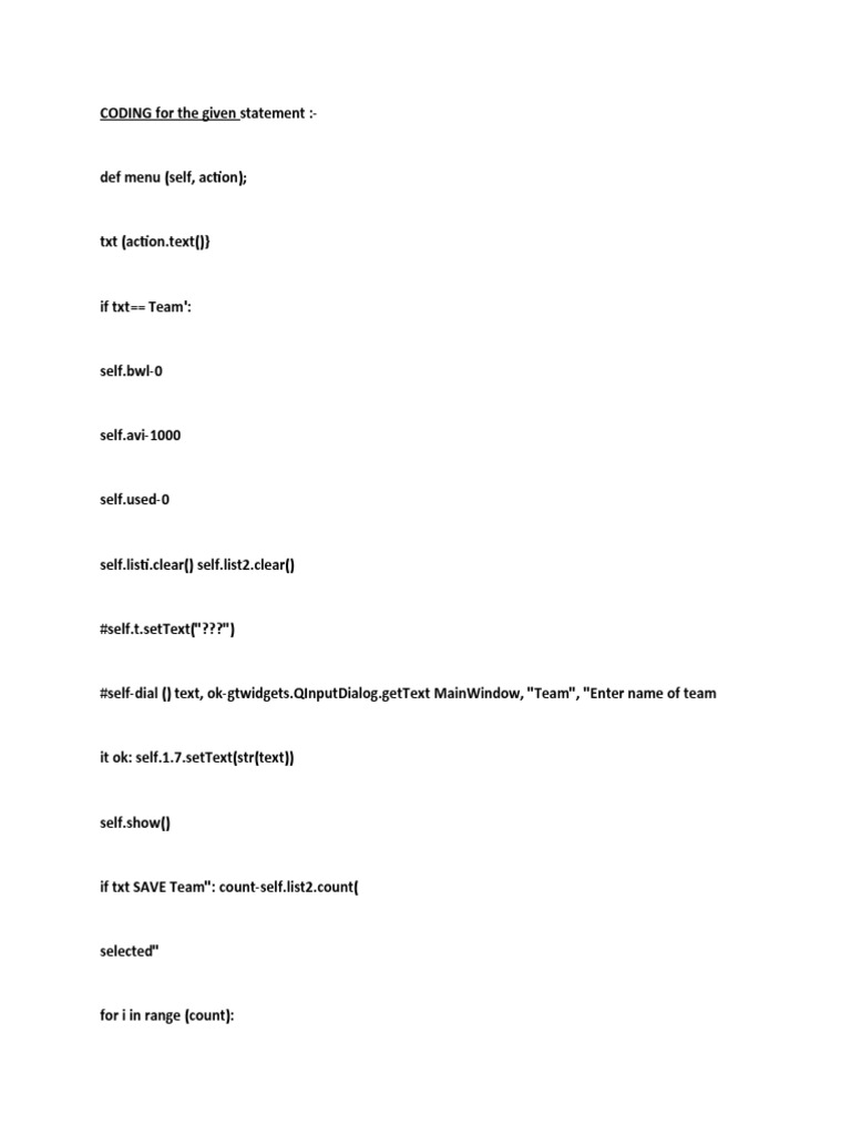 cricket game code | PDF