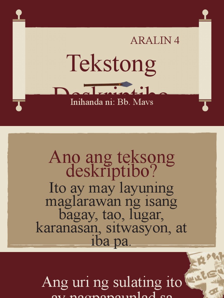 Tekstong Deskriptibo | PDF