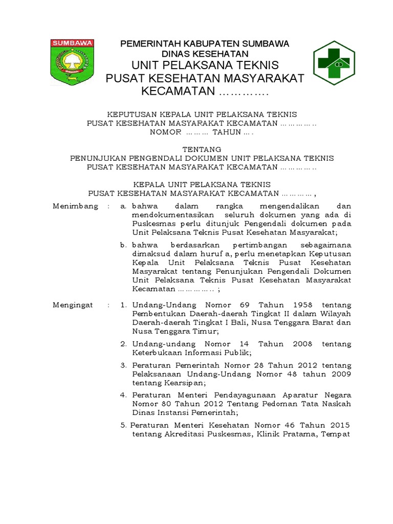 1.2.2.1 SK Pengendali Dokumen | PDF