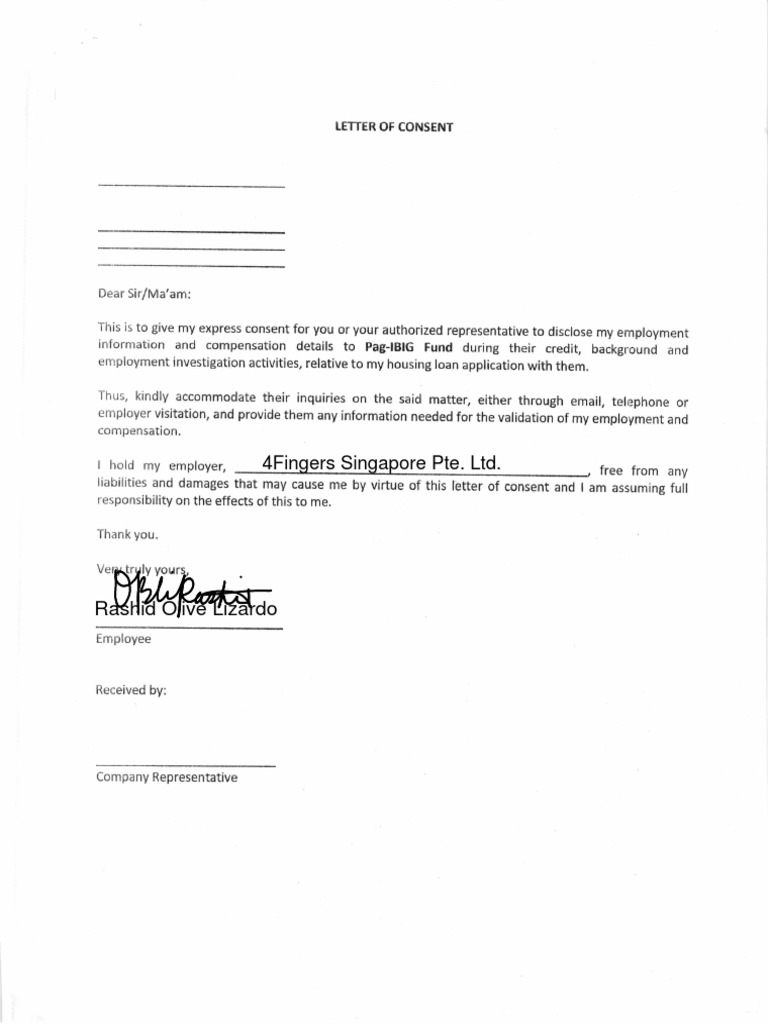 Employment Consent for Housing Loan | PDF