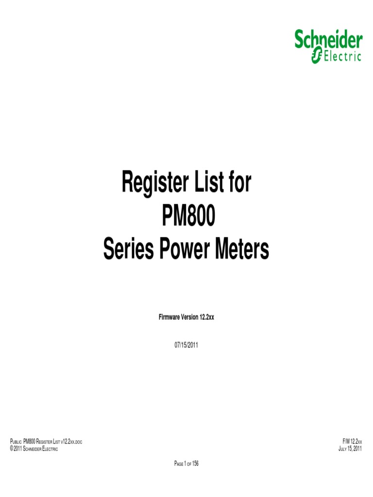 PM800 - Public - PM800 - Register - List - v12.2xx78 | PDF
