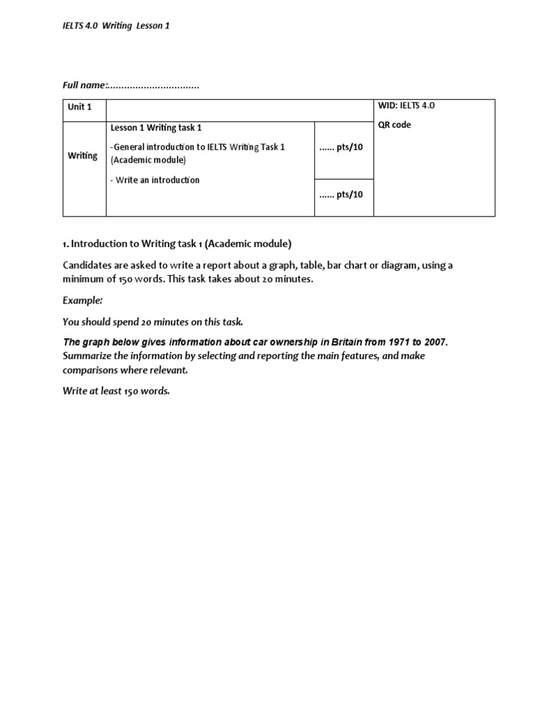 Writing 4.0 - Lesson 1 | PDF