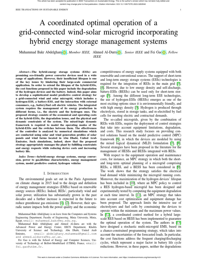 A Coordinated Optimal Operation of A Grid-Connected Wind-Solar ... A Coordinated Optimal Operation of A Grid-Connected Wind-Solar ...