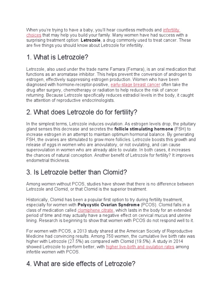 Letrozole | Download Free PDF | Surrogacy | Infertility