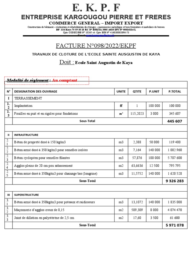 Au Comptant FACTURE | PDF