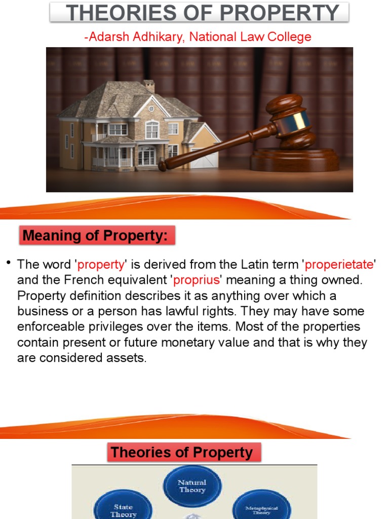 THEORIES OF PROPERTY | PDF