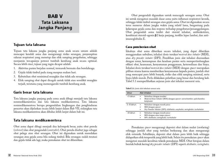 Buku Pedoman Nasional Asma Anak (Edisi Ke-2) (Diseret) 2 | PDF