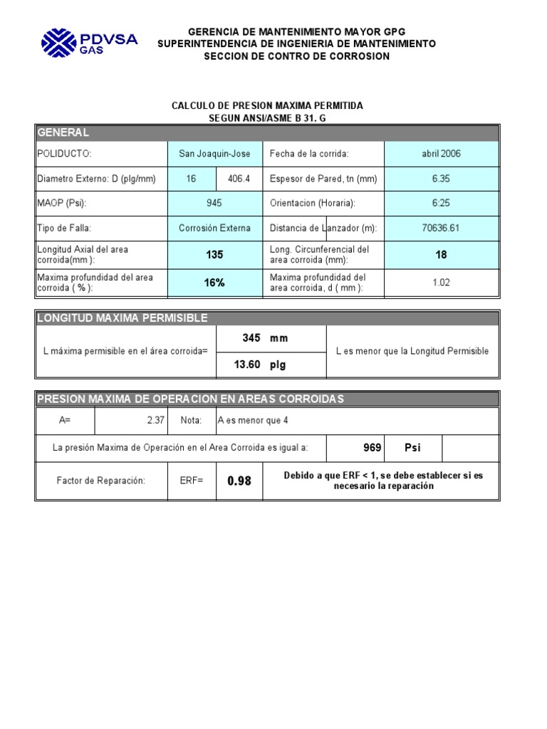 Calculo Vida Remanente 31.G | PDF