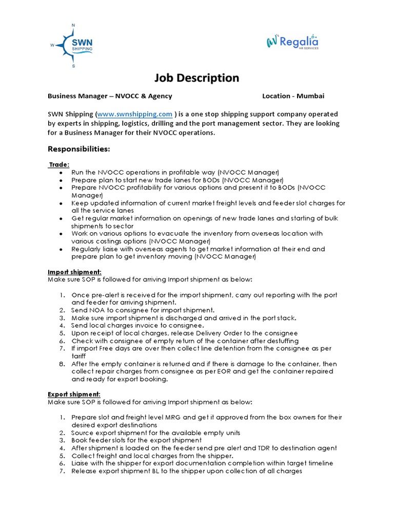 JD - Business Manager | PDF