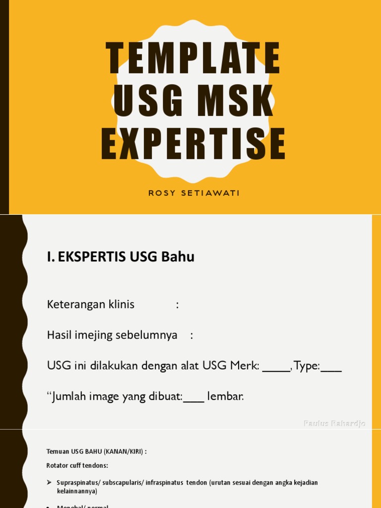 Template Expertise USG MSK | PDF
