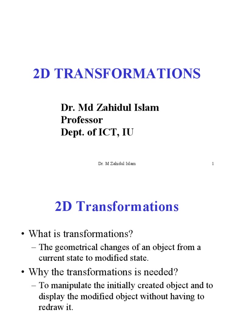 Chapter 3 | PDF | 2 D Computer Graphics | Matrix (Mathematics)