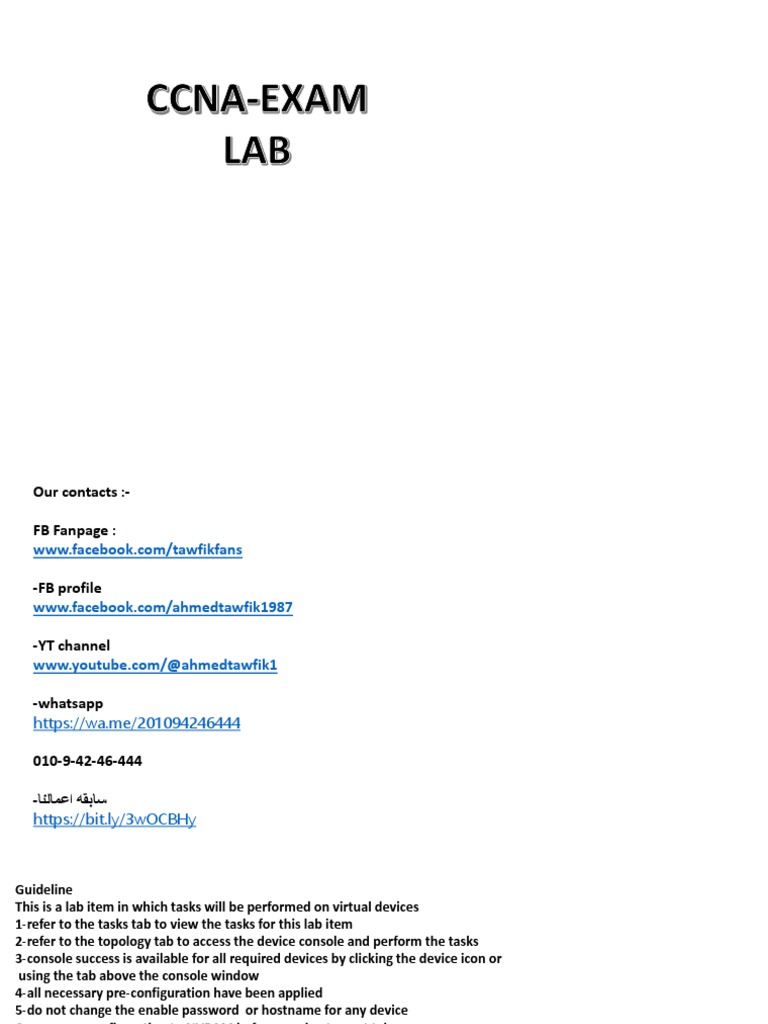 CCNA 200-301 Lab Exercises Guide | PDF | Home & Garden | Technology ...