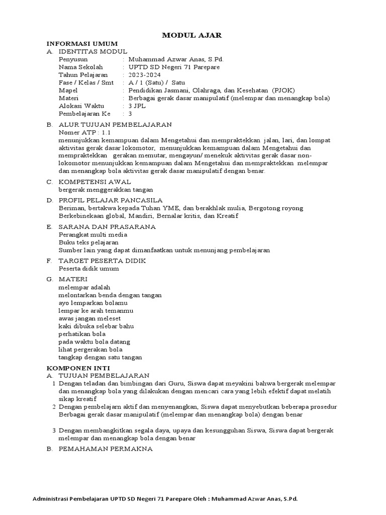 Contoh Modul F4 | PDF
