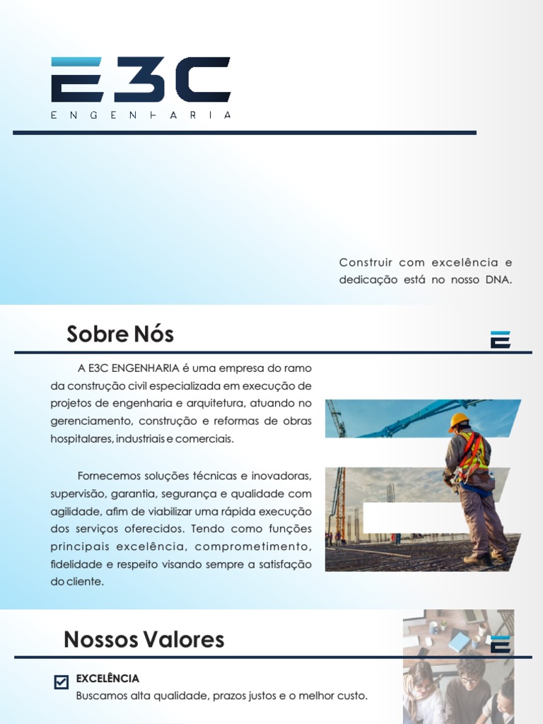 E3C Engenharia: Excelência em Construção | PDF | Engenharia ...