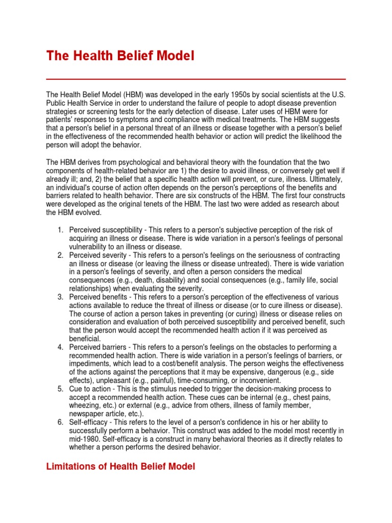 Theoretical Model in Health Psychology | PDF | Behavior | Cognitive Science