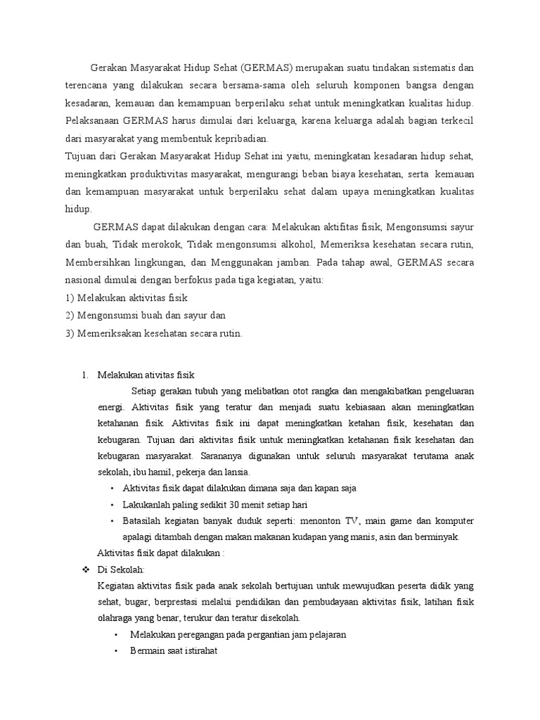 Gerakan Masyarakat Hidup Sehat | PDF | Gaya Hidup