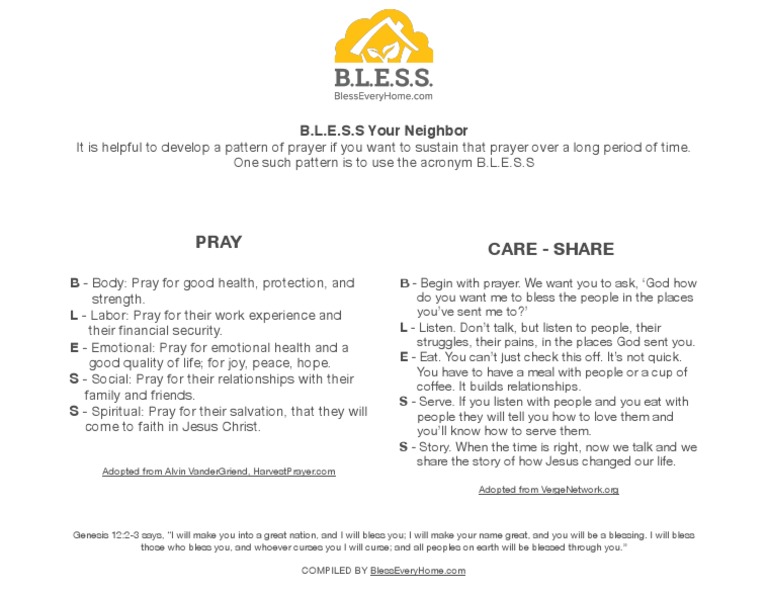 B.L.E.S.S. Prayer Guide for Evangelism | PDF | Prayer | Jesus