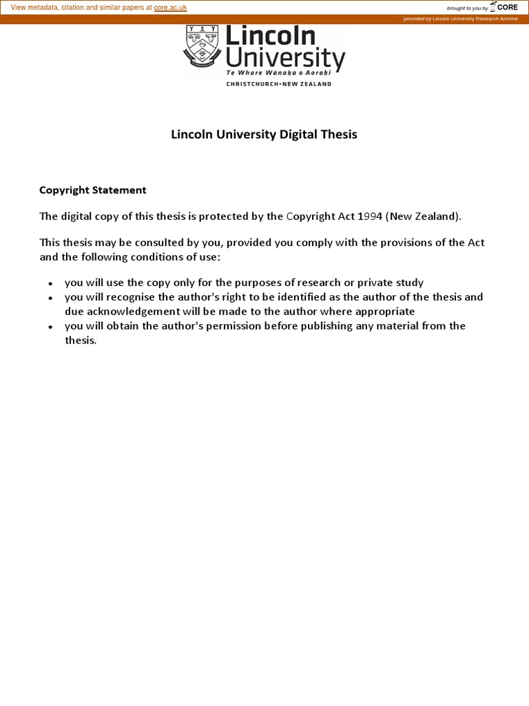 Lincoln University Digital Thesis | PDF