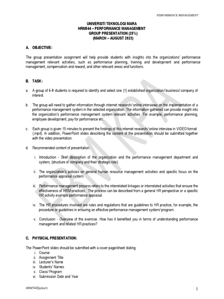 Group Presentation Full Guidelines PJJ | PDF | Human Resource ... Group Presentation Full Guidelines PJJ | PDF | Human Resource ...