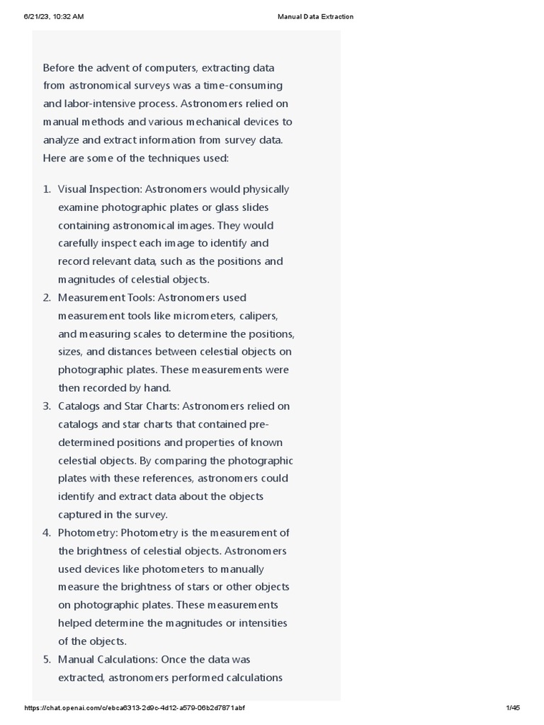 Manual Data Extraction | PDF