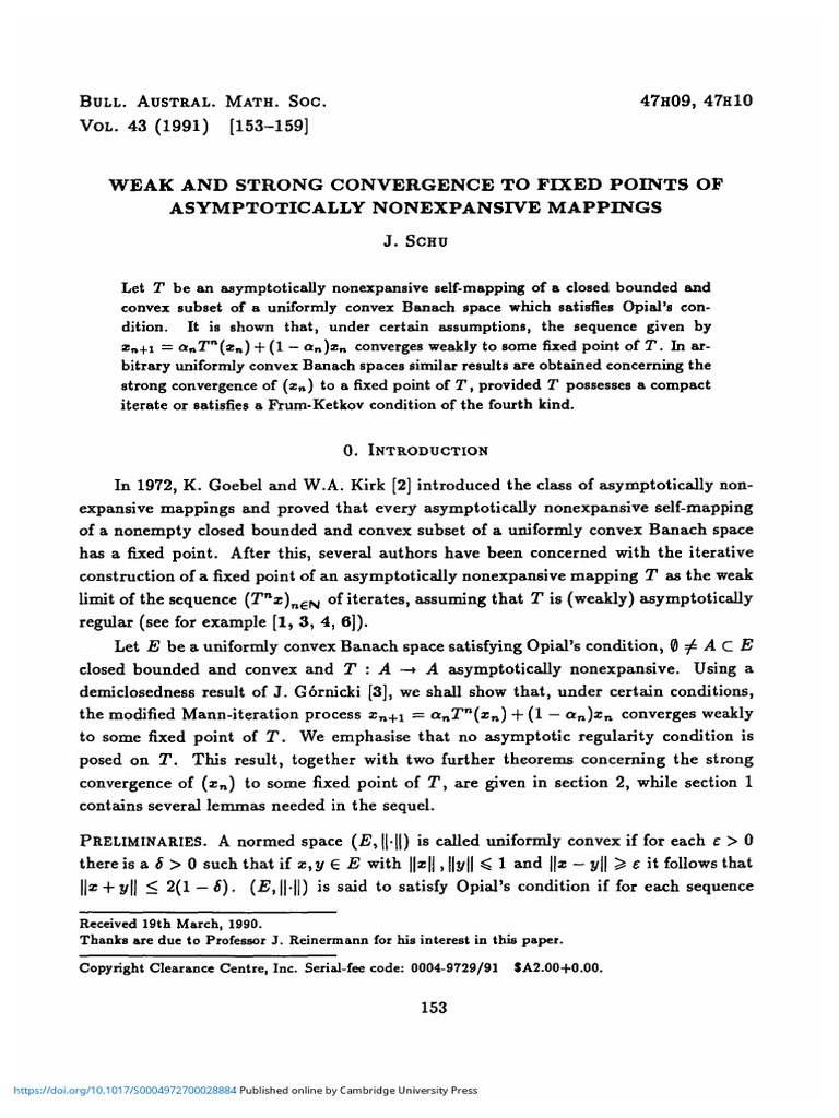 Weak and Strong Convergence To Fixed Points of Asymptotically Nonexpansive Mappings | PDF ...