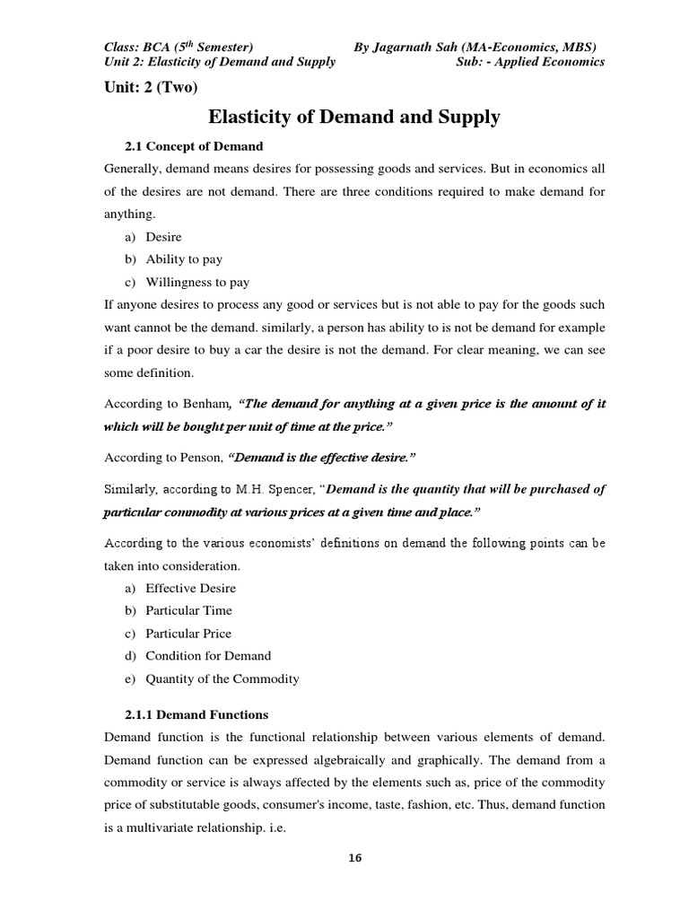 Understanding Demand Elasticity Concepts | PDF | Demand | Supply ...