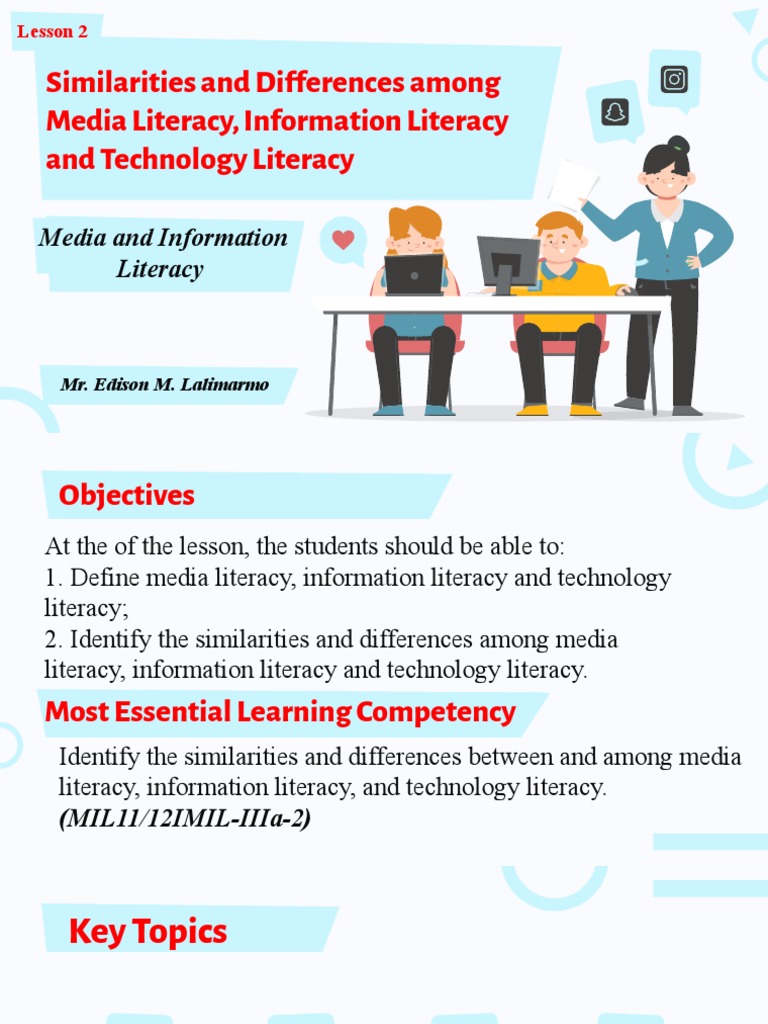Week 2 - Similarities and Differences Between Media Literacy ...