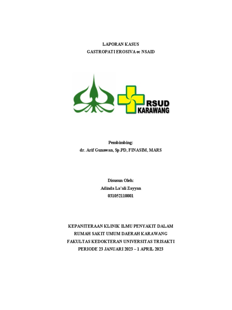 LapKas Adinda La'Ali Zayyan - Dr. Arif Gunawan, SP - PD - Gastropati ...