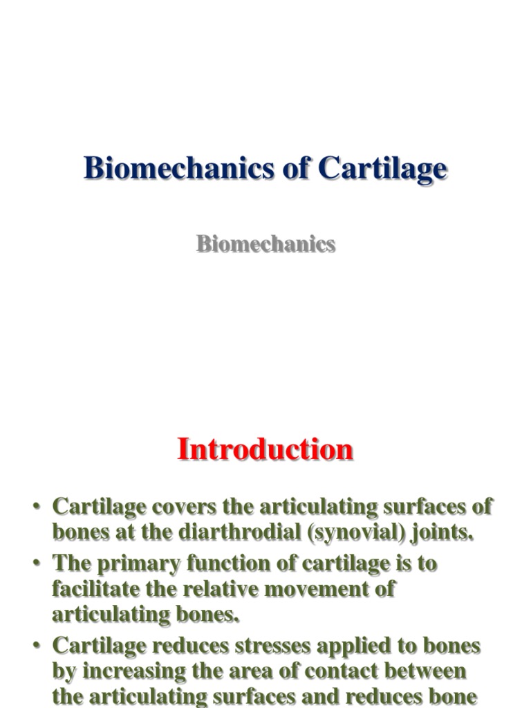BM - Lec 22 - Biomechanics of Soft Tissue (Cartilage) | PDF | Cartilage | Stress (Mechanics)