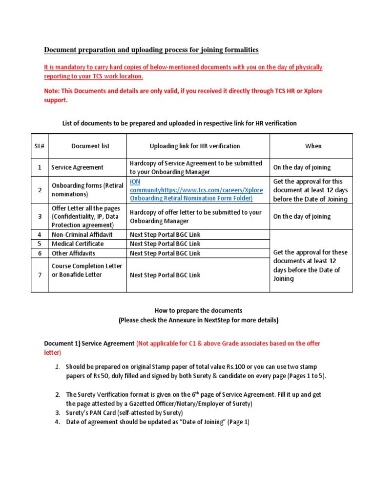 Step3 Document Preparation and Uploading Process For Joining ...