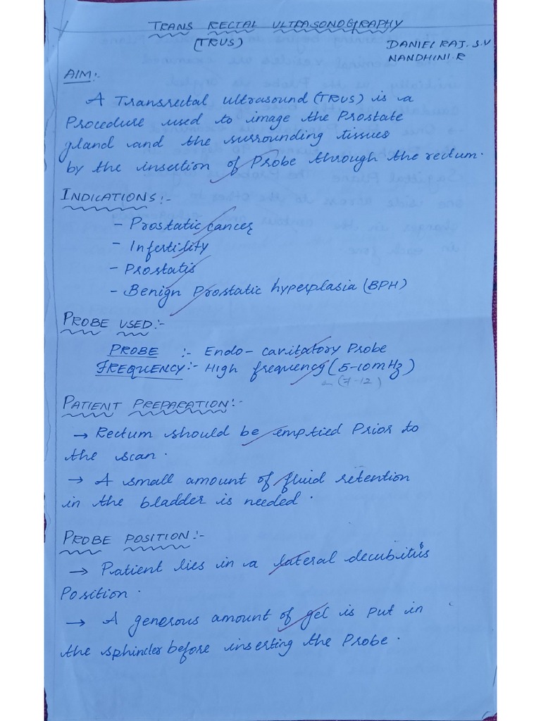 Ultrasound Record - TRUS | PDF