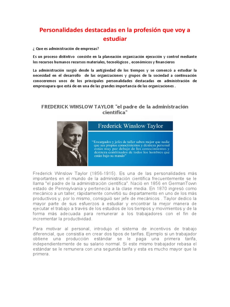 Personalidades Destacadas | PDF