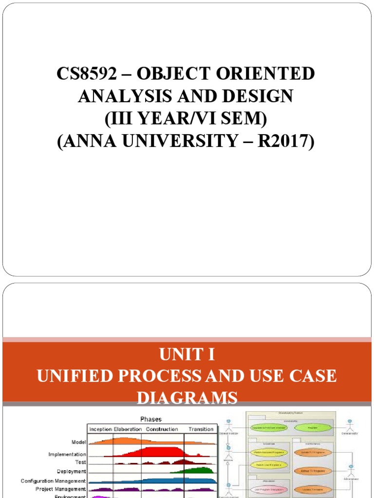 UNIT-I (Unified Process and Use Case Diagrams) OOAD | PDF