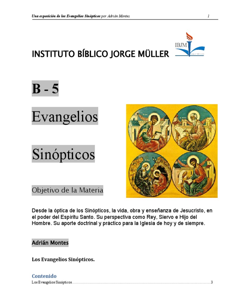Evangelios Sinópticos - Actual.2011 | PDF | Evangelios | Evangelio de Mateo