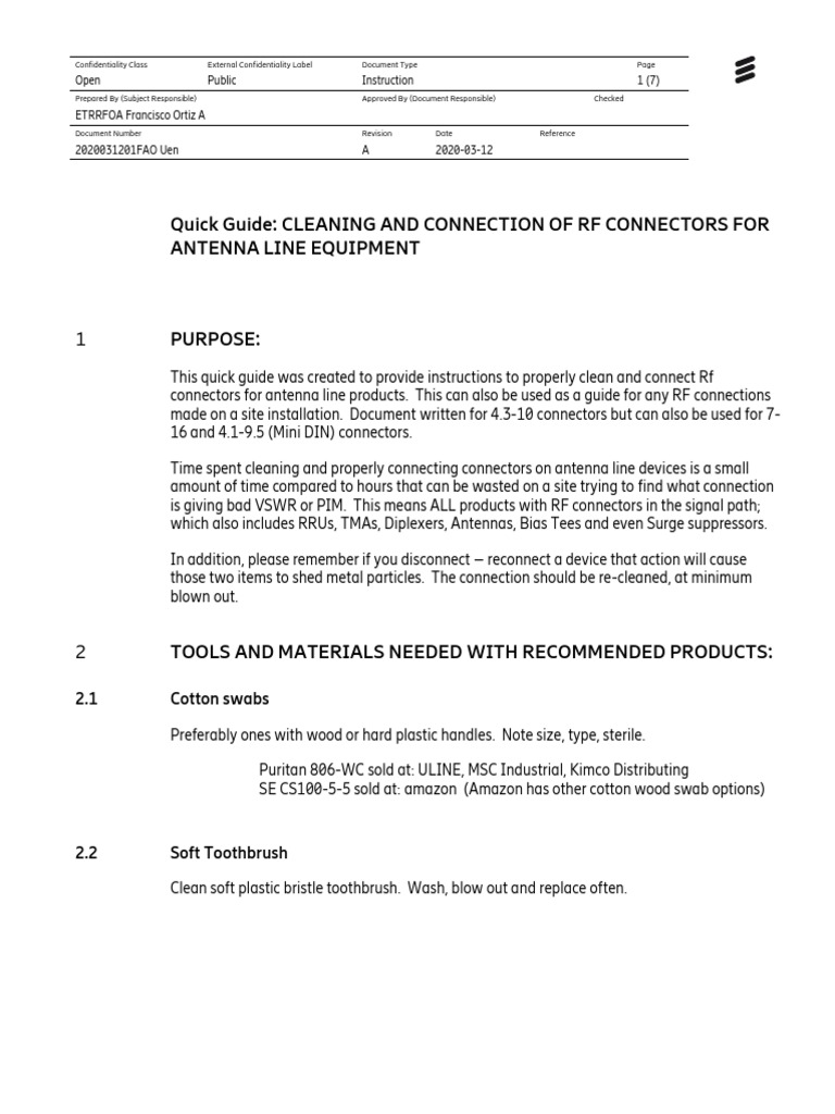 2020031201FAO - QuickGuide - Cleaning and Connection of RF Connetors RF ...