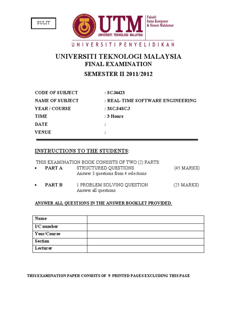 Contoh FInal Exam | PDF