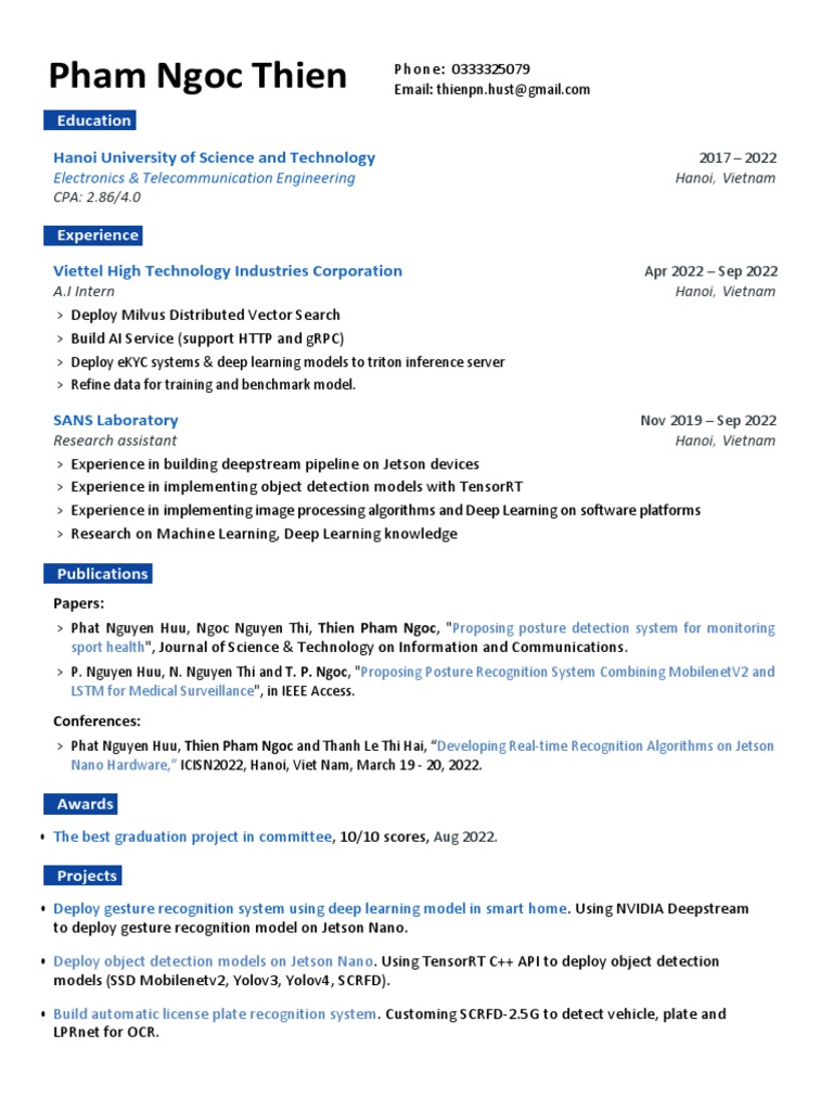 Pham-Ngoc-Thien Ai CV | PDF
