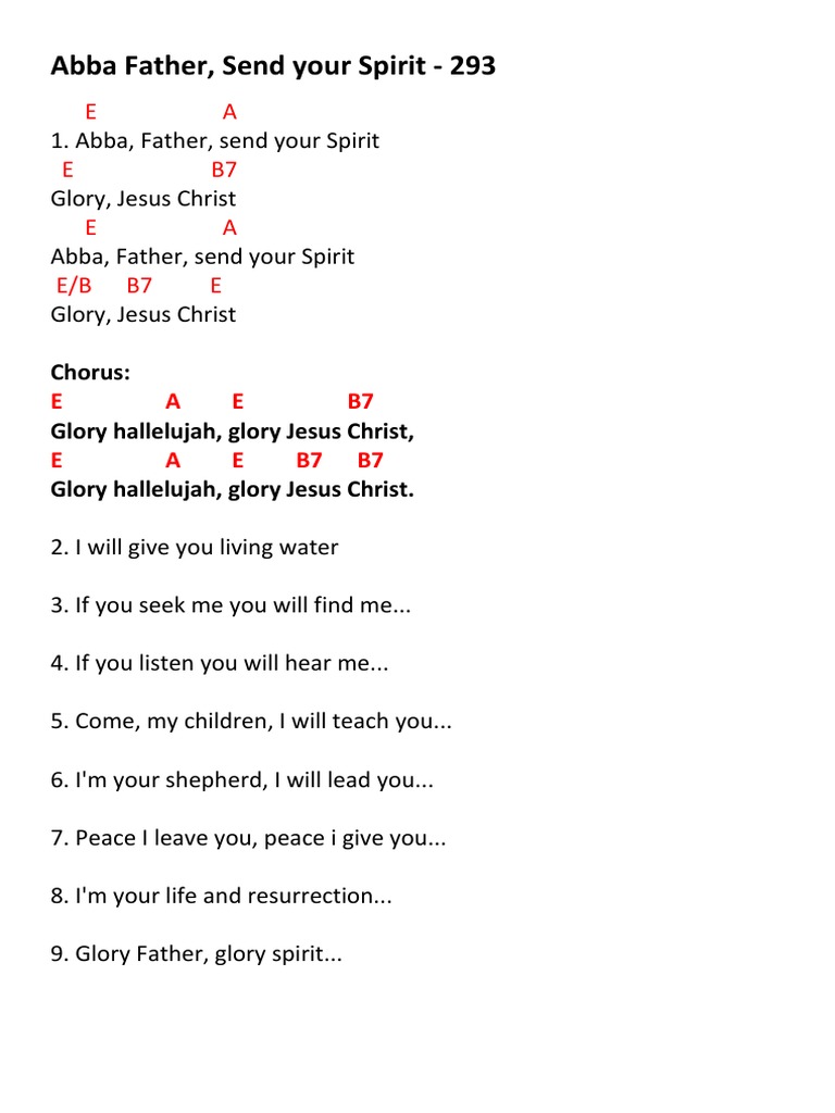 Abba Father Send Your Spirit - 293 | PDF