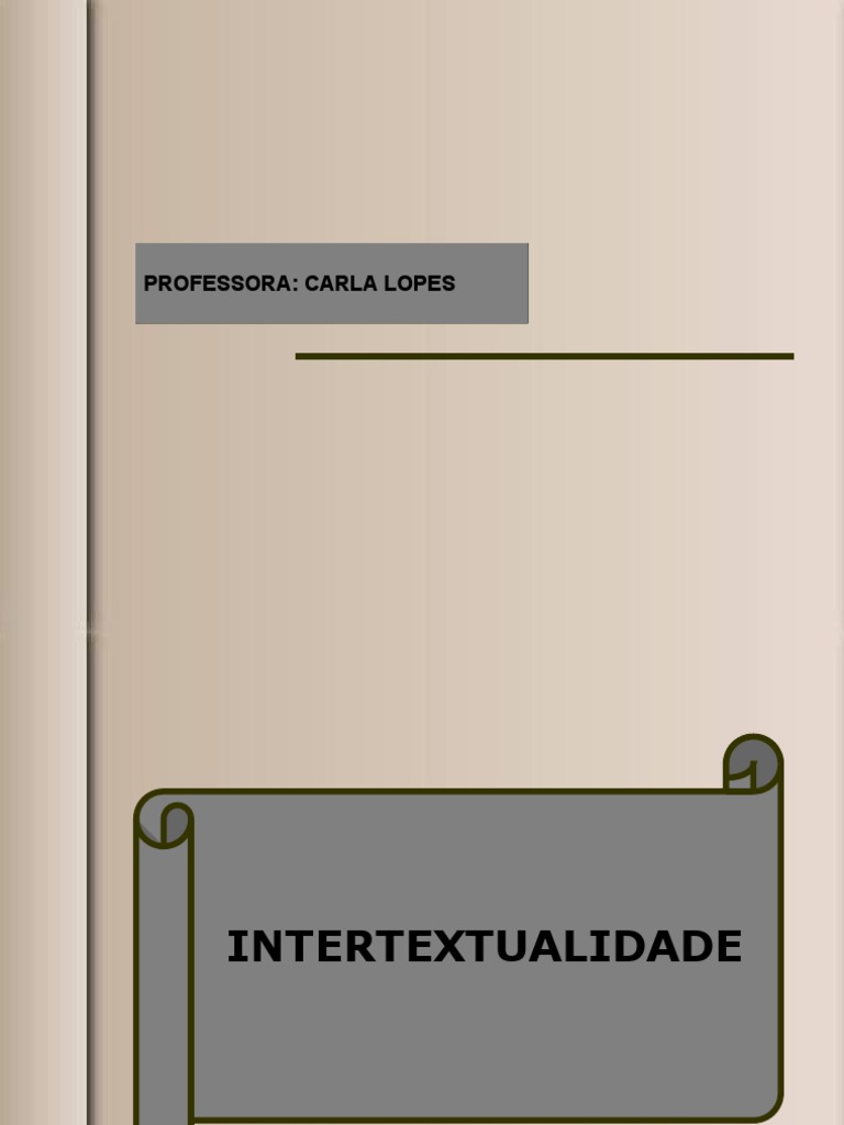 Intertextualidade | PDF | Arte | Clássicos