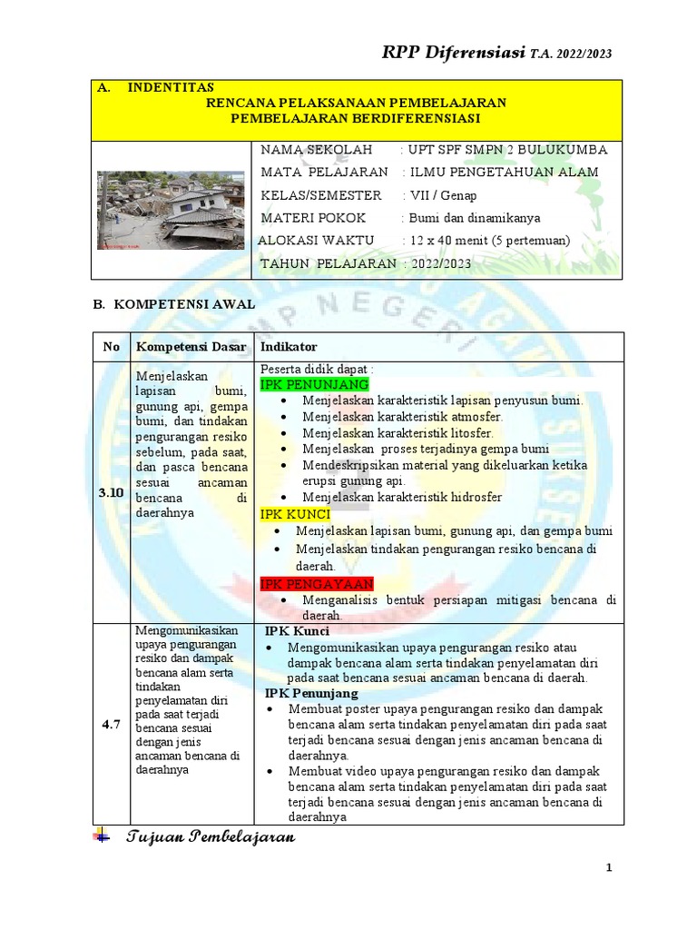 3.10 RPP Diferensiasi Merdeka 2023 | PDF