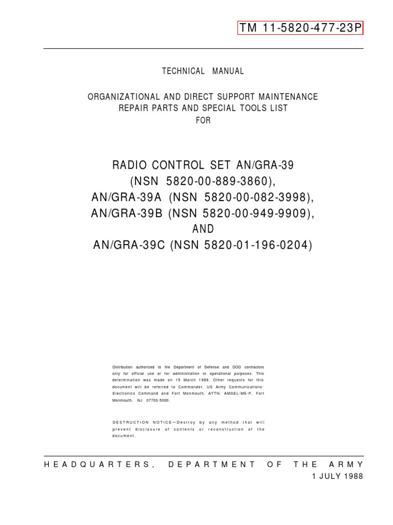 Gra 39 - TM 11 5820 477 23P | PDF