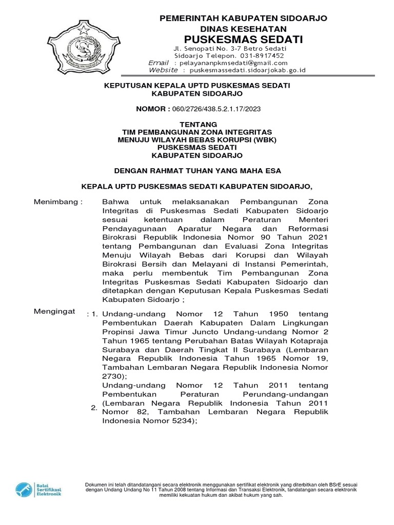 Sk Tim Zona Integritas Pdf