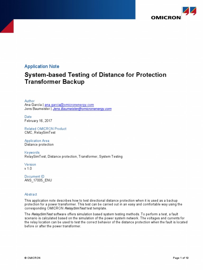 RelaySimTest AppNote Systembased Testing Distance Protection ...