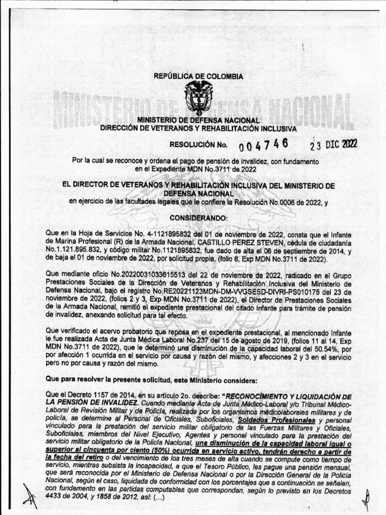 Resolución de Pensión | PDF