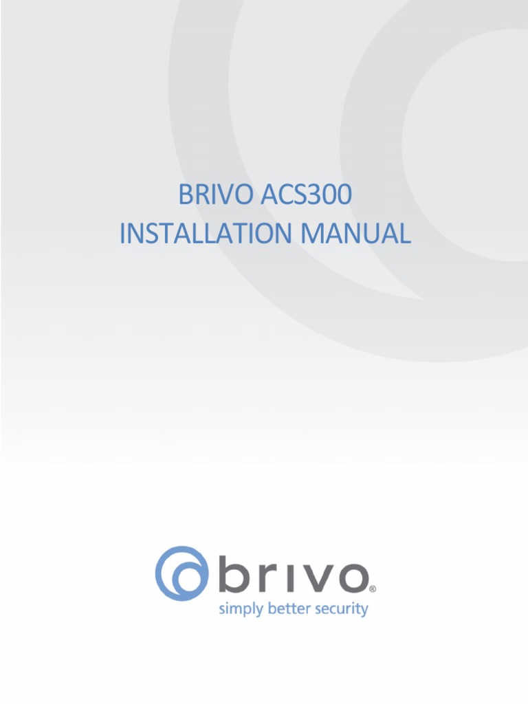 Brivo Acs300 Control Panel Installation Manual | PDF | Computers | Technology & Engineering