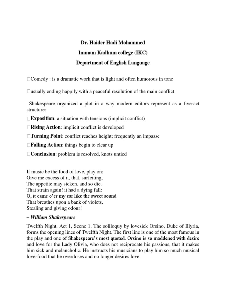 Twelfth Night Analysis, Explaination Quotations | PDF | Art